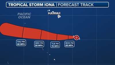 Tropical Storm Iona forms in central Pacific, no threat to Hawaii ...