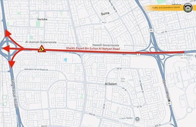 Sheikh Zayed Road Closure: Overnight Diversions for Salmiya–Jahra ...
