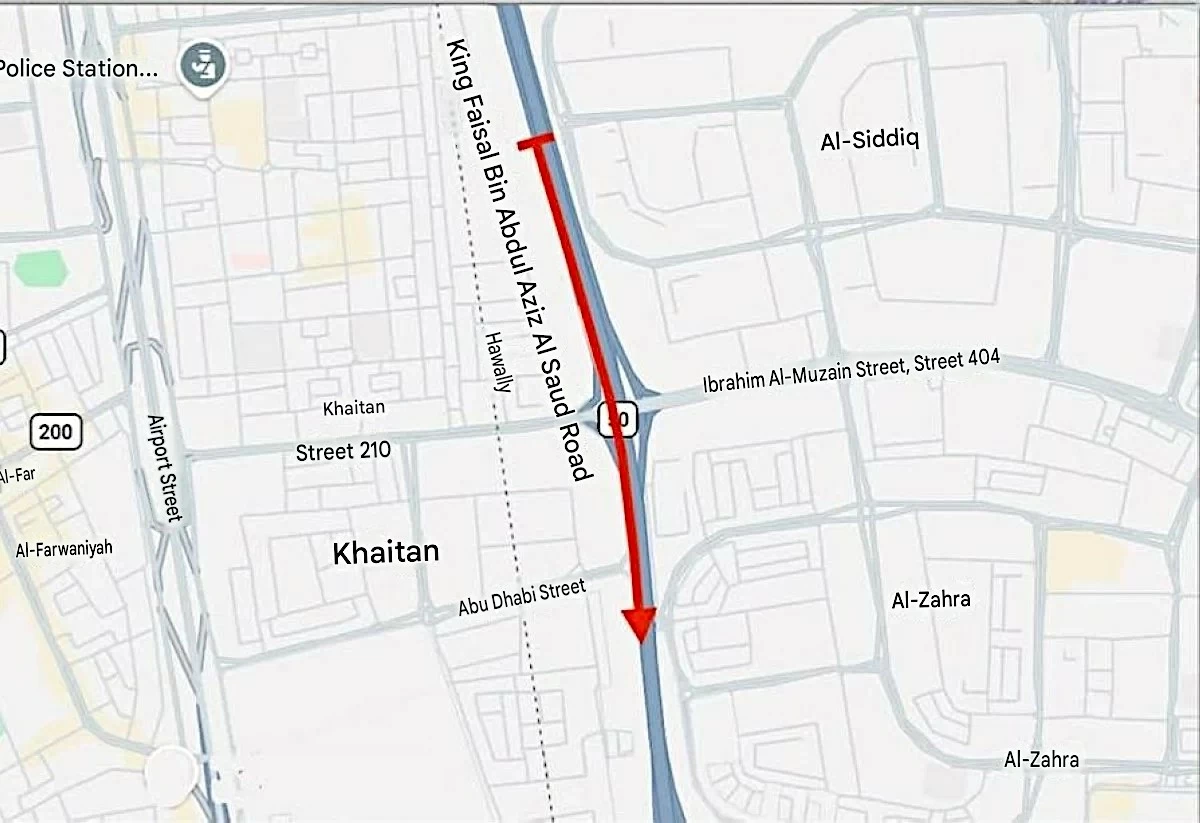 Partial Closure on Riyadh Road Toward Kuwait Airport | arabtimes