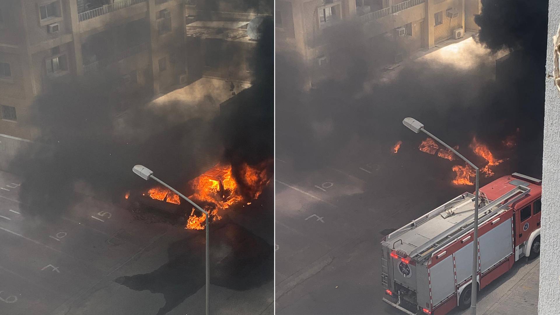Fire devours 3 cars in Salmiya | arabtimes