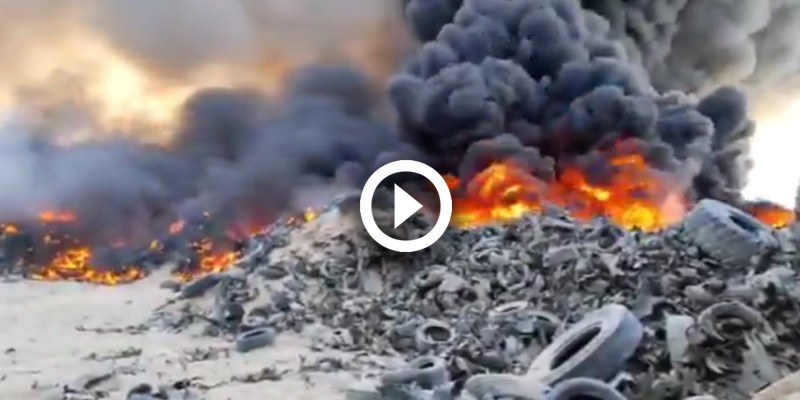 Massive fire at Tire grave yard | arabtimes